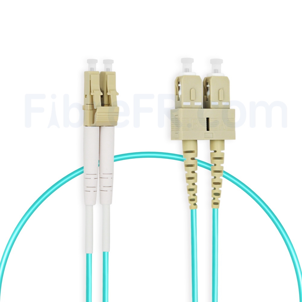FibreFR Jarretière Fibre Optique OM4 LC SC Duplex Multimode - 1m