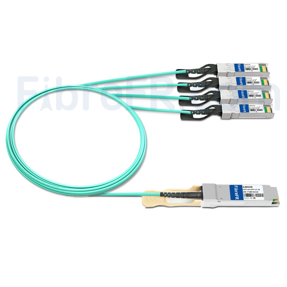 FibreFR Cisco QSFP-4X10G-AOC3M Câble AOC QSFP+ vers 4x10G SFP+